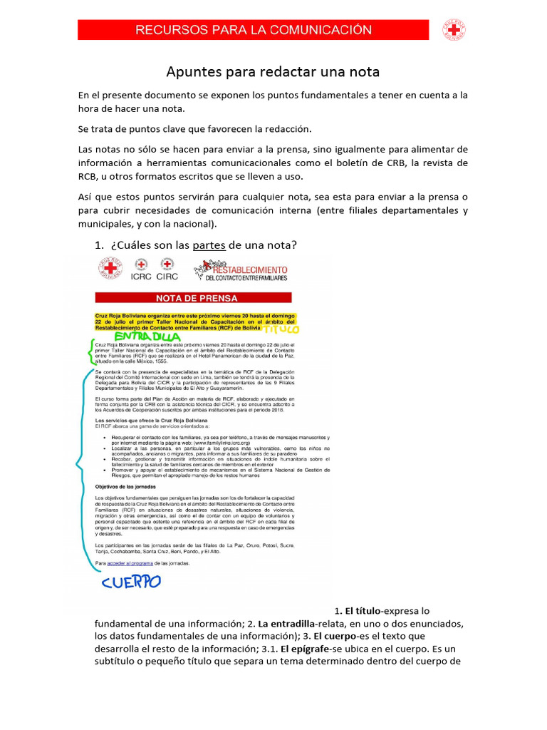 Apuntes para Realizar Una Nota | PDF | Predicado (Gramática)