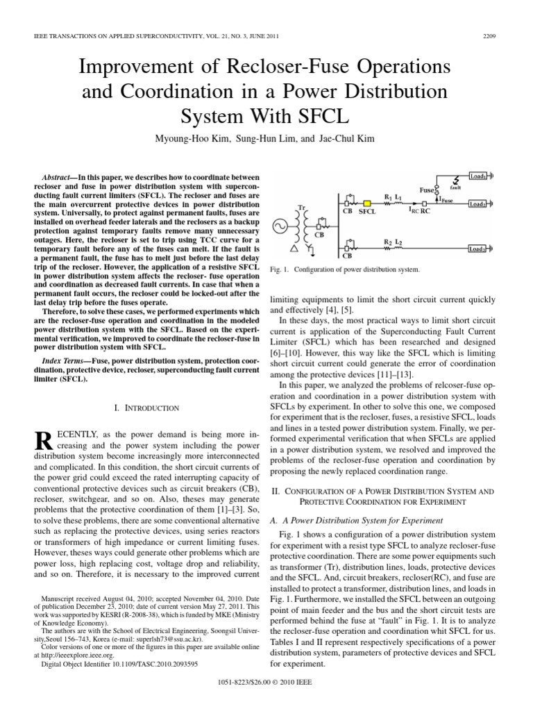 Improvement of Recloser-Fuse Operations and Coordination in A Power ...