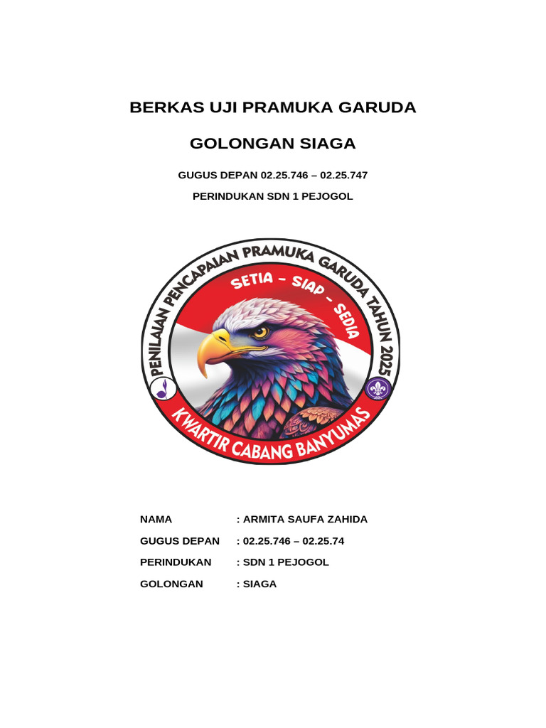 Cover Berkas Uji Pramuka Garuda Gol. Siaga | PDF