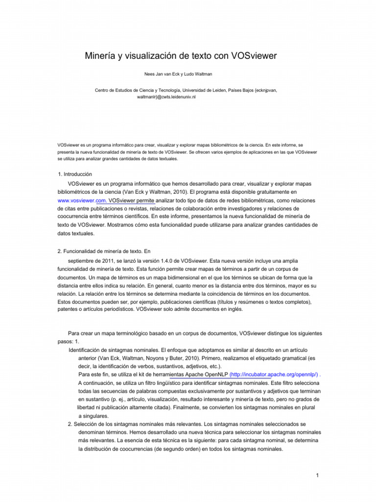 Text Mining and Visualization Using VOSviewer (1) | PDF | Cartografía ...