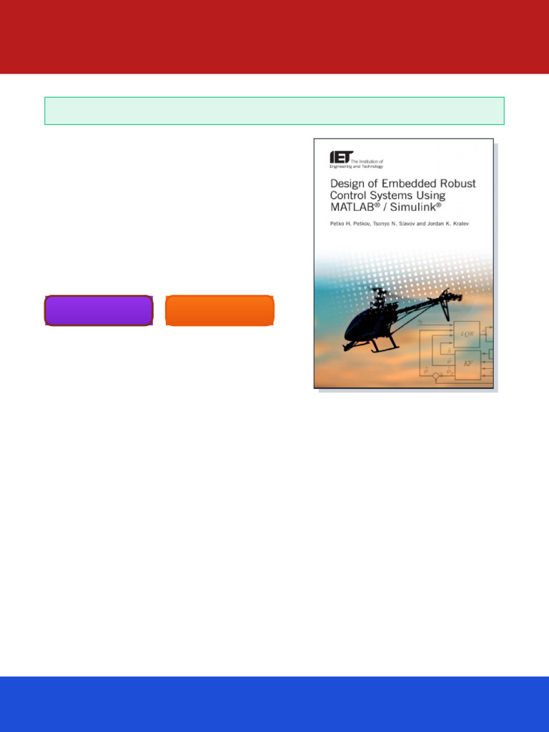 Design of Embedded Robust Control Systems Using MATLAB Simulink 1st ...