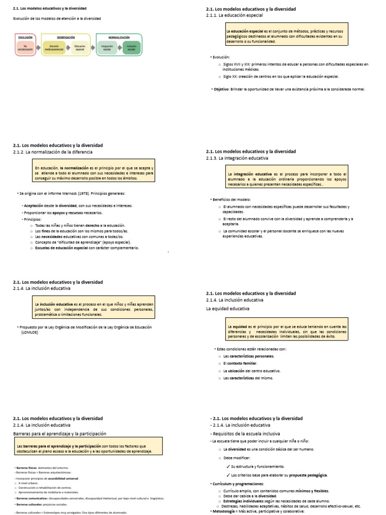 Modelos Educativos y Atención a la Diversidad | PDF | Plan de estudios ...
