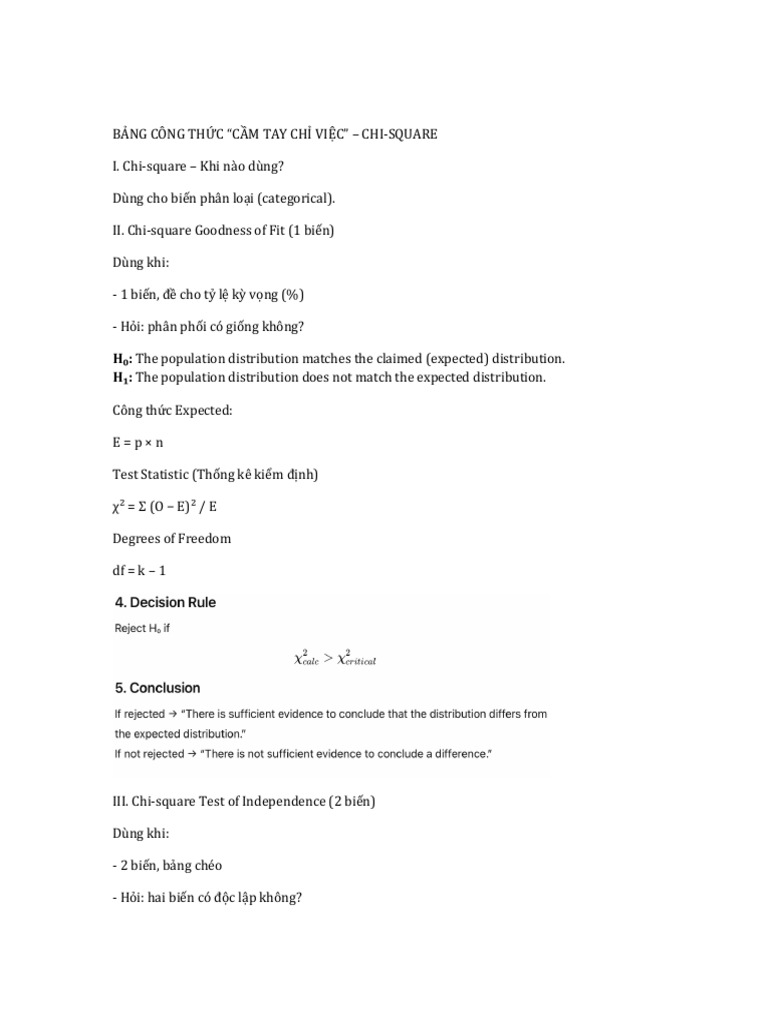 Microsoft Word - Chi - Square - Summary | PDF