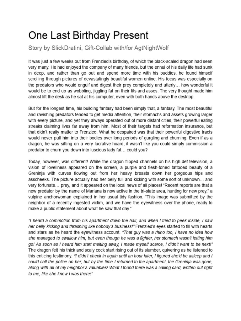 SlickDratini-1202838-One Last Birthday Present | PDF | Predation