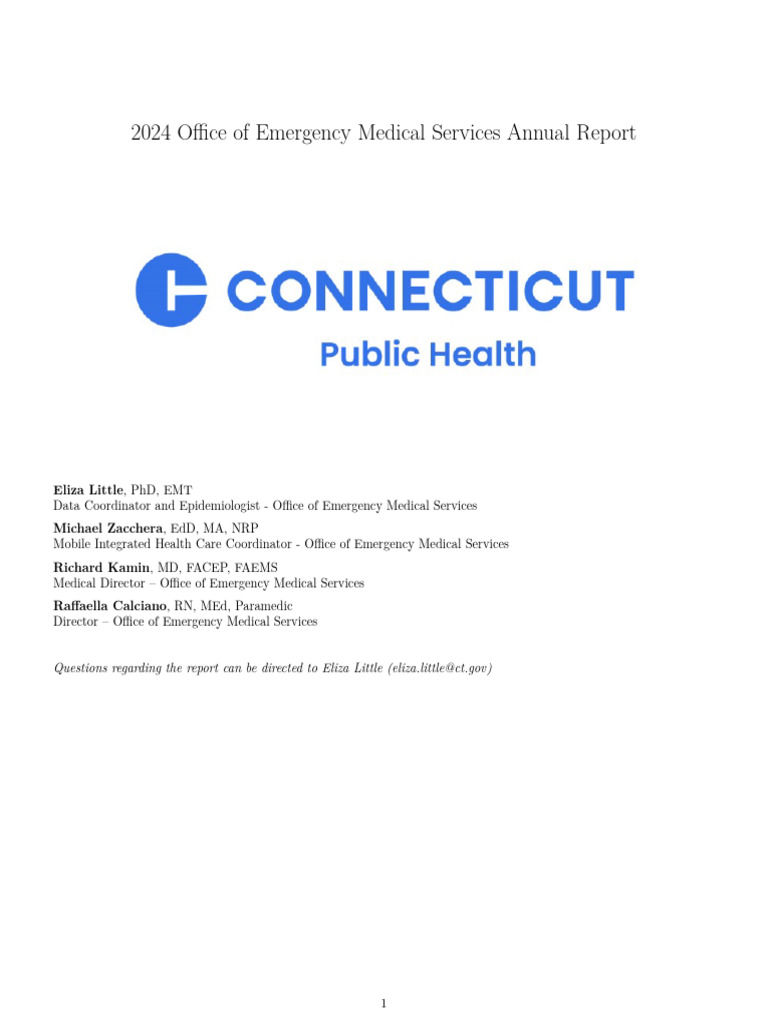 Connecticut State Office of Emergency Medical Services. | PDF ...