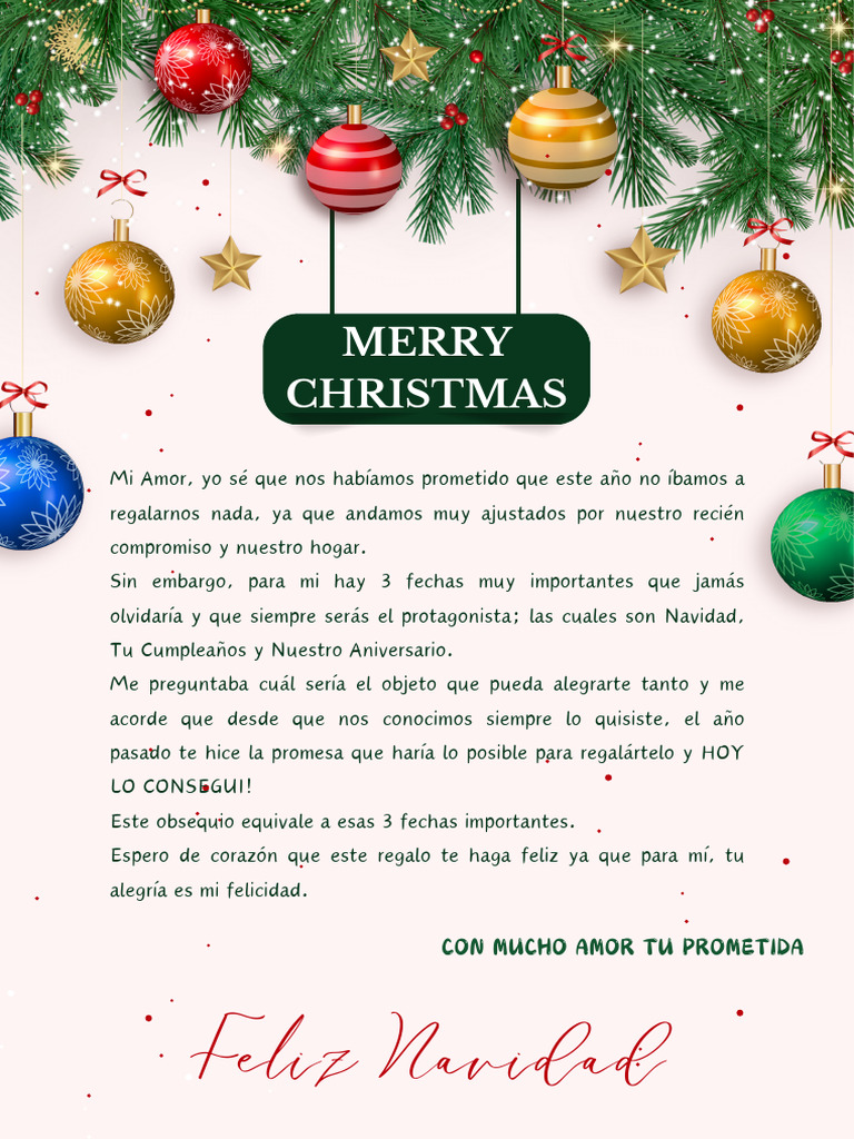 Documento A4 Comunicado de Navidad Navideño Beige | PDF