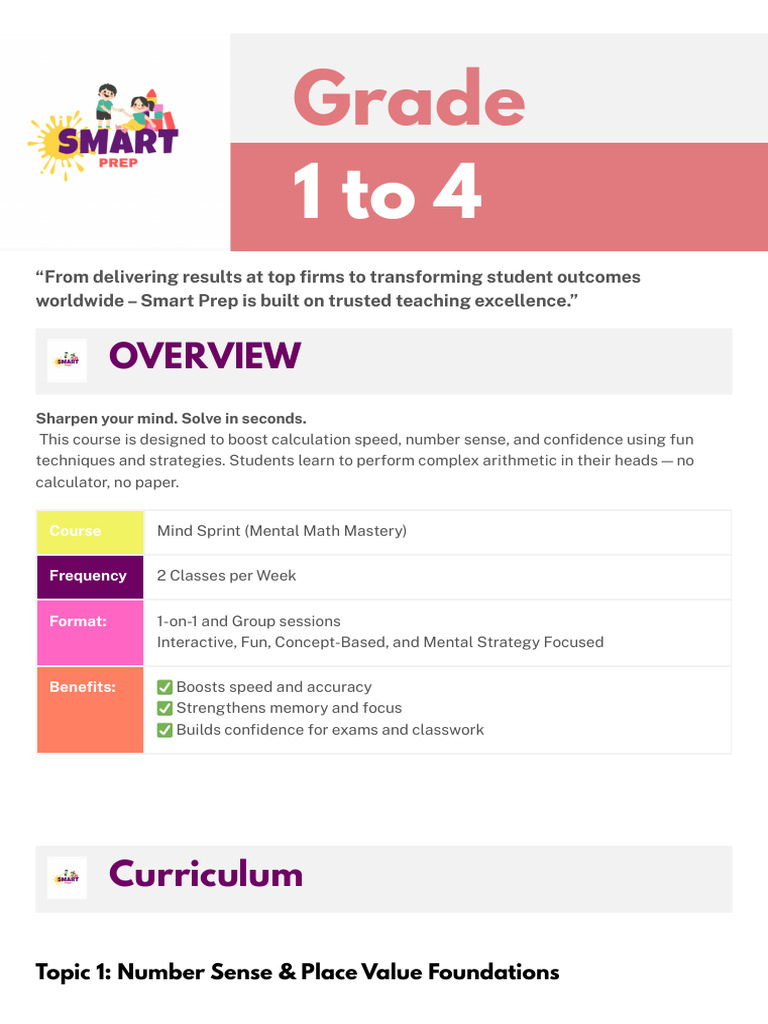 Mental Math Mastery Course for Kids | PDF | Multiplication | Mathematics