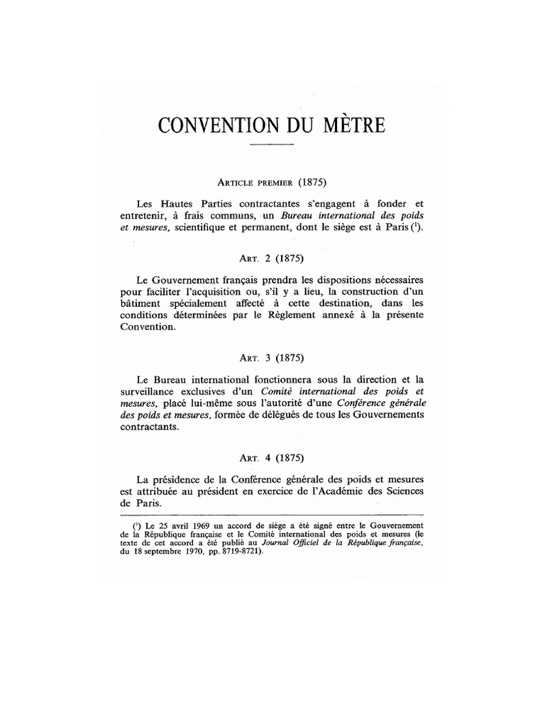 Metre Convention | PDF
