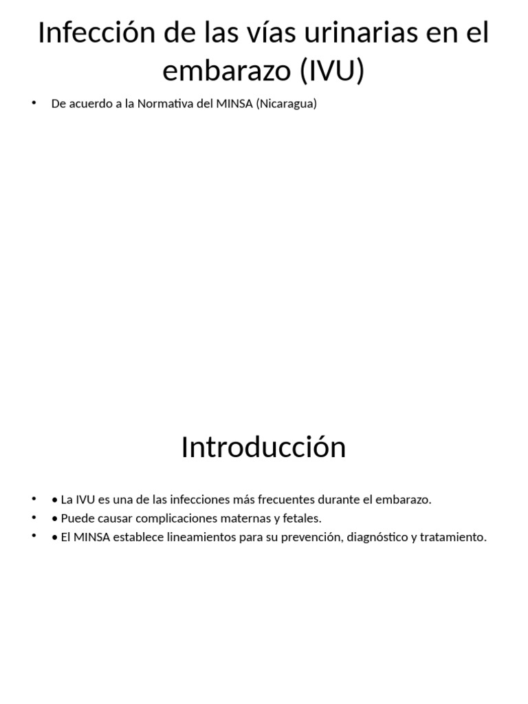 IVU en el Embarazo: Normativa MINSA | PDF | Infección del tracto ...