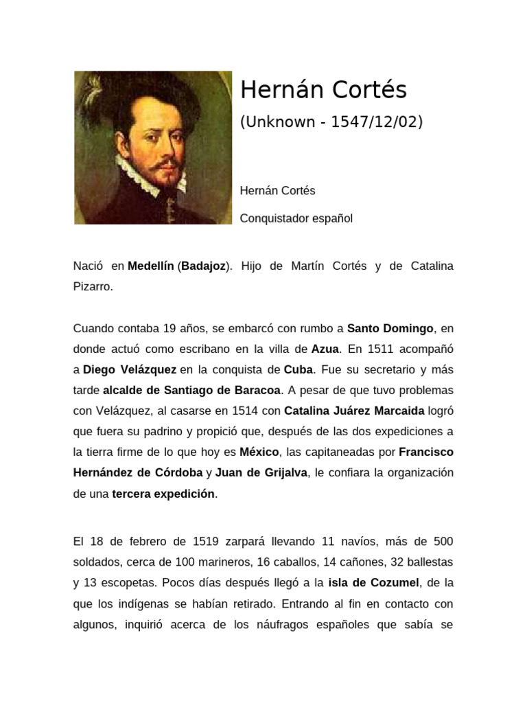 Hernán Cortés | PDF | Francisco Pizarro | Hernán Cortés