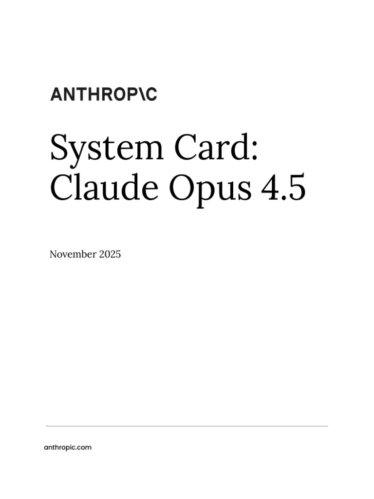 Claude Opus 4.5 System Card Overview | PDF | Artificial Intelligence ...