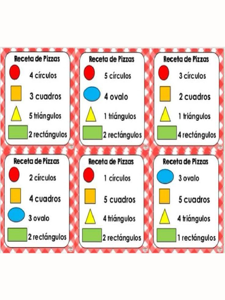 Fichas Figuras Geometricas Pizza | PDF