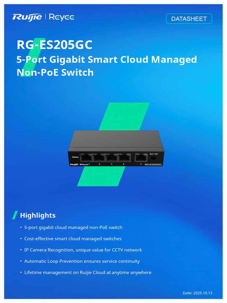 5-Port Gigabit Smart Cloud Switch | PDF | I Pv6 | Ip Address