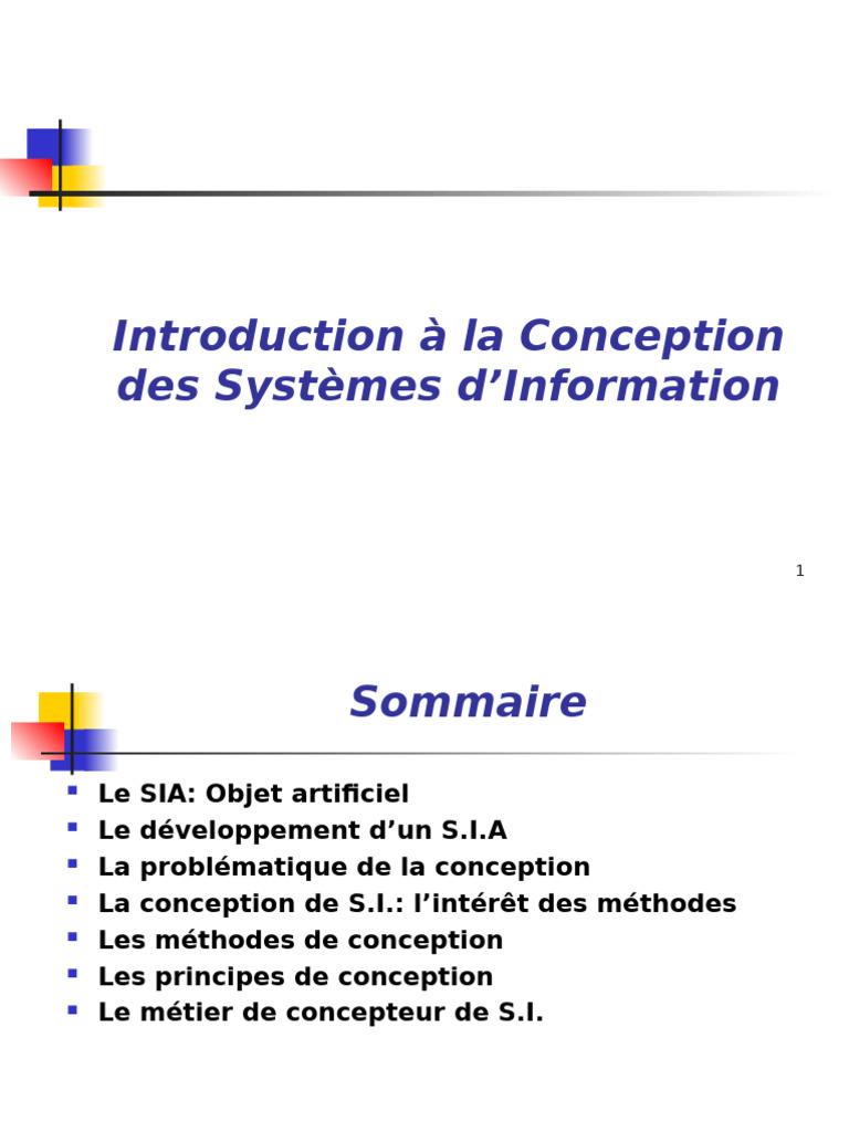 Conception des Systèmes d'Information | PDF | Analyse du cycle de vie ...