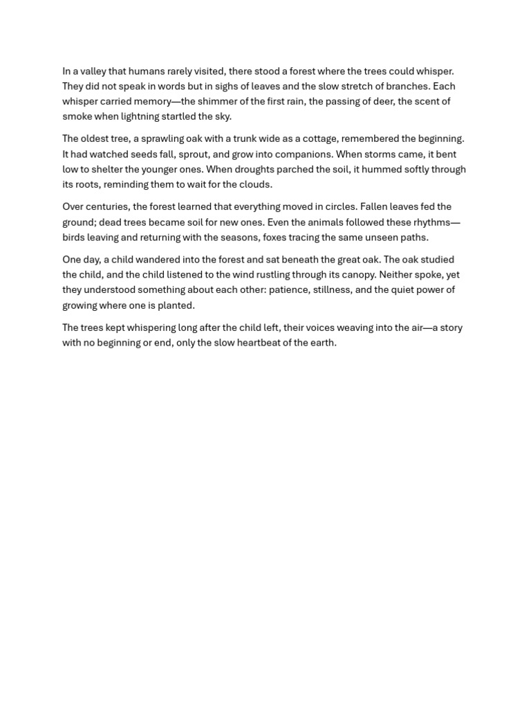 Whispering Trees: A Forest's Tale | PDF