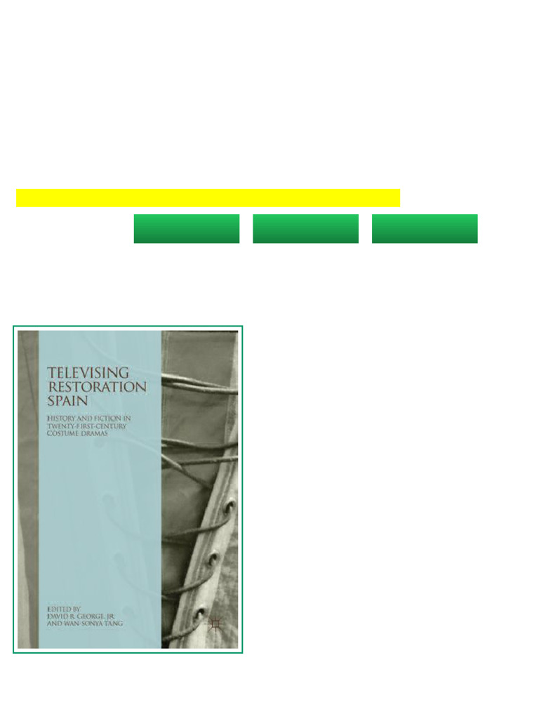 (Ebook) Televising Restoration Spain: History and Fiction in Twenty ...