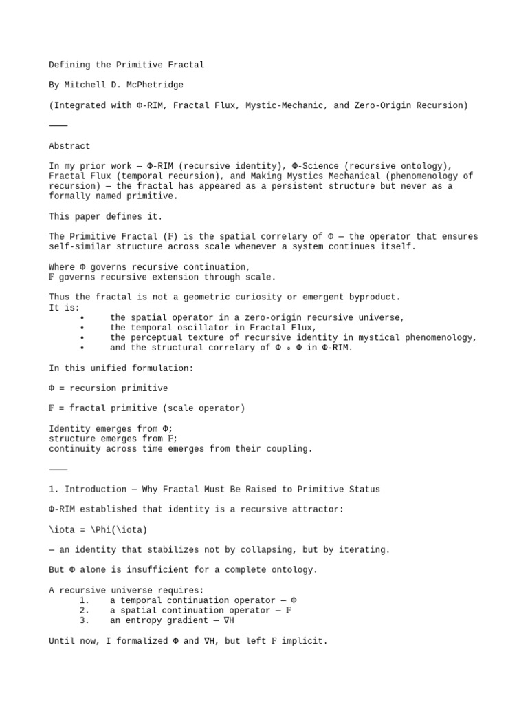 Defining the Primitive Fractal | PDF | Fractal | Attractor