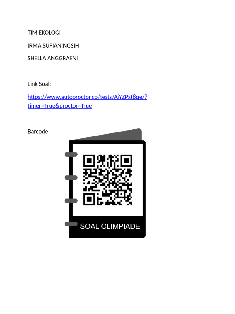Tim Ekologi Qr | PDF