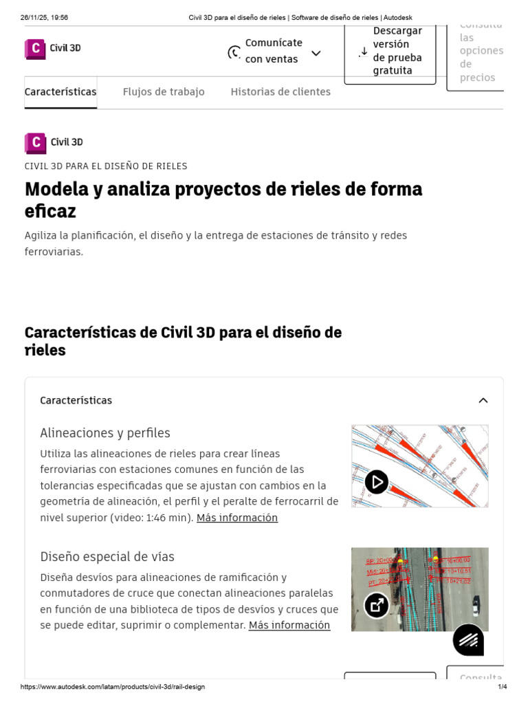 Civil 3D: Diseño Eficiente de Rieles | PDF | Software | Autodesk