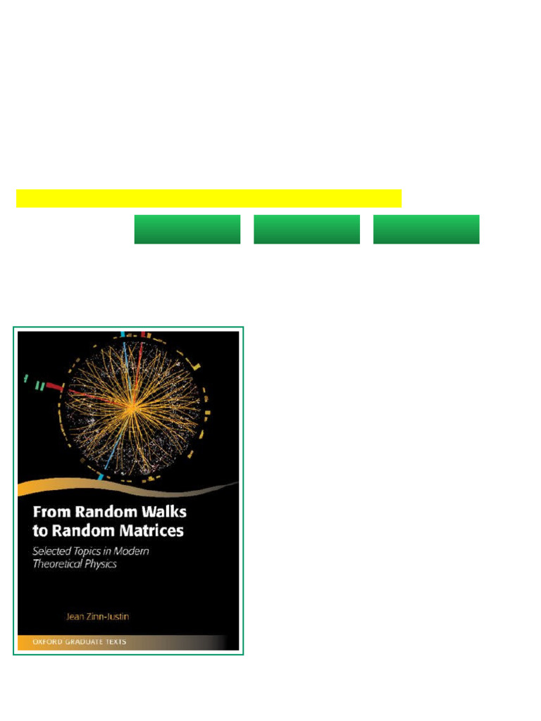 (Ebook) From Random Walks To Random Matrices - Selected Topics in ...