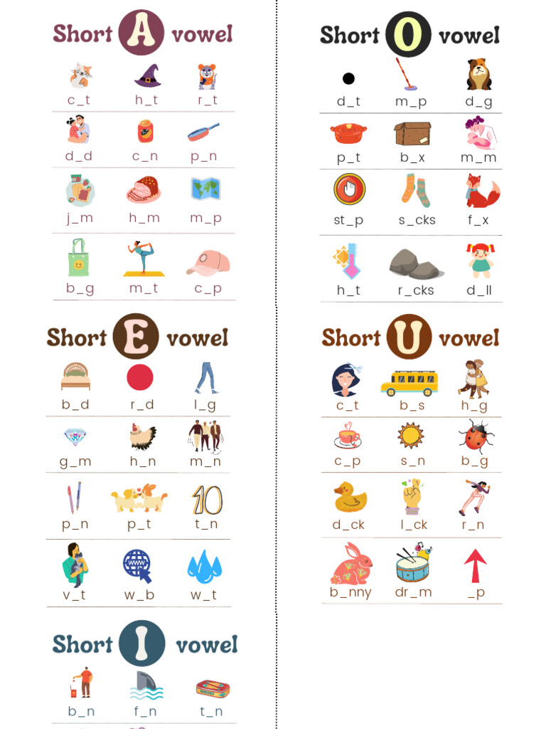 Short Vowels Book | PDF