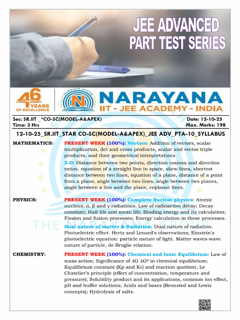 12-10-25 Sr.iit Star Co-sc(Model-A&Apex) Jee Adv 2020(P-i) Pta-10 Qp | PDF