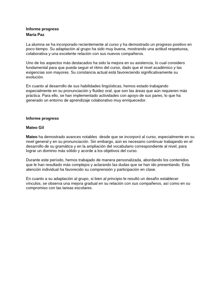 Informe M.paz Y Mateo | PDF