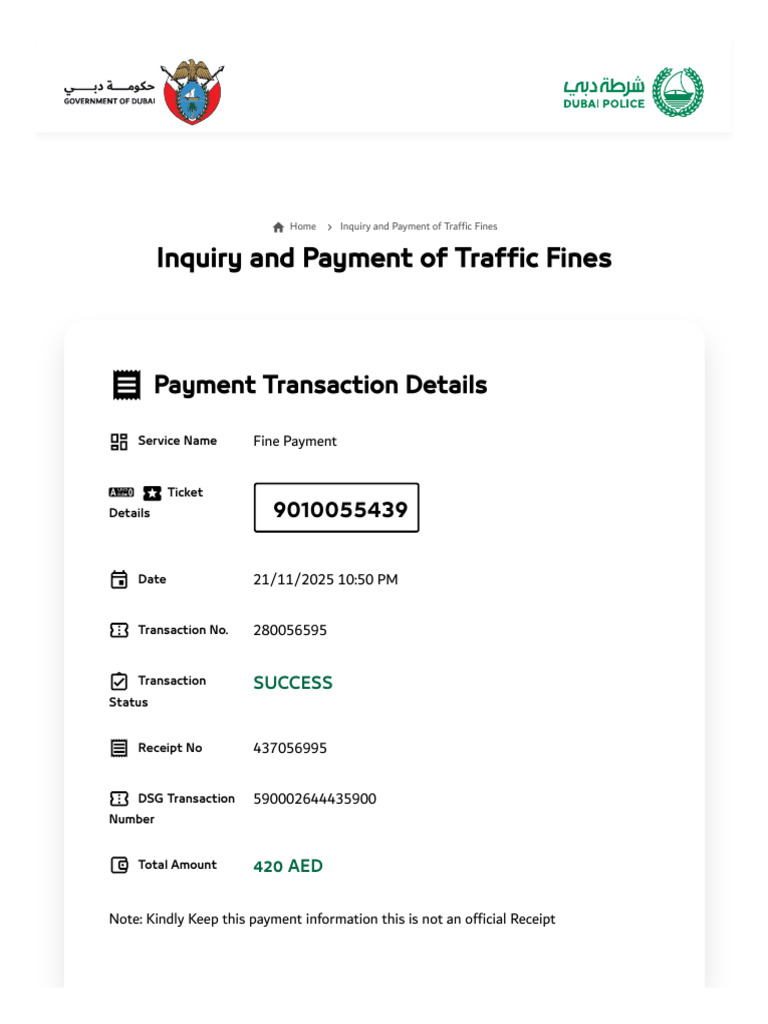 Inquiry and Payment of Traffic Fines | PDF