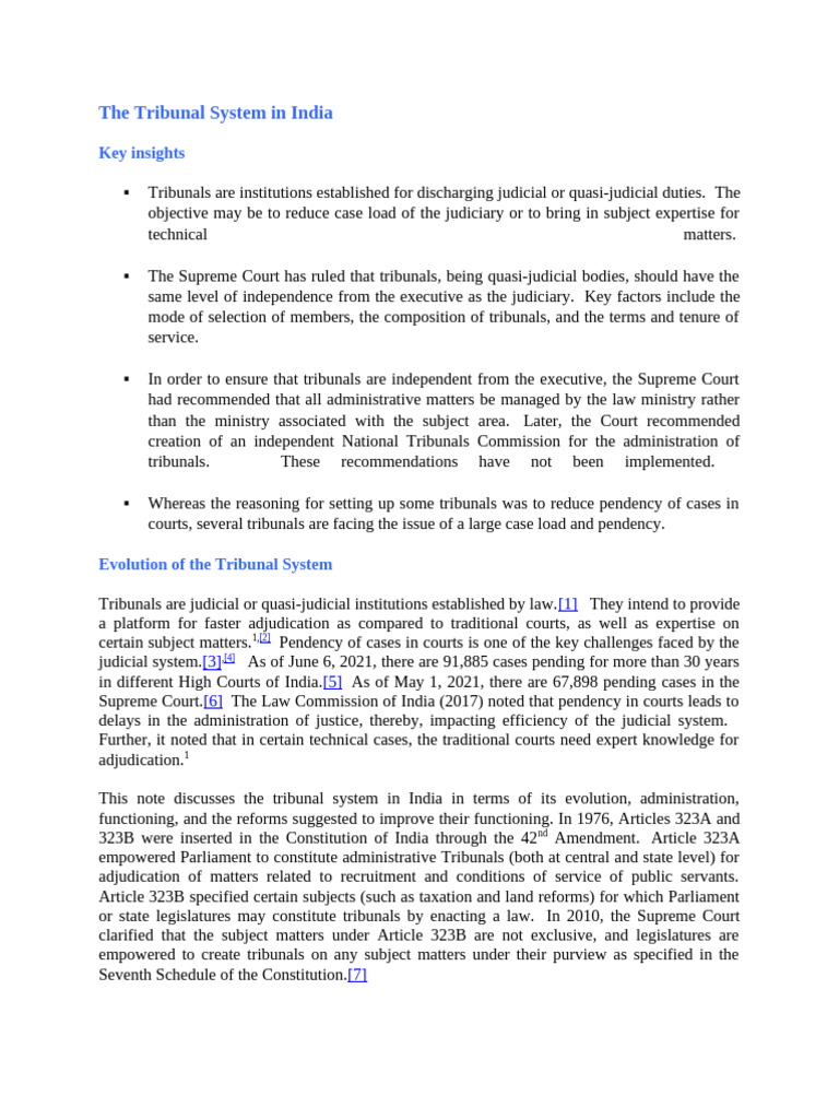 Tribunals in India | PDF | Tribunal | Supreme Courts