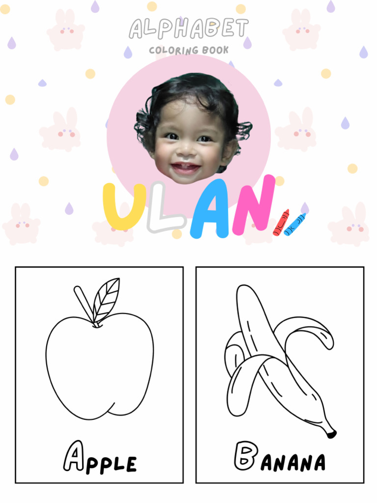 White Minimalist Alphabet Coloring Book Worksheet (8.5 X 13 In) | PDF