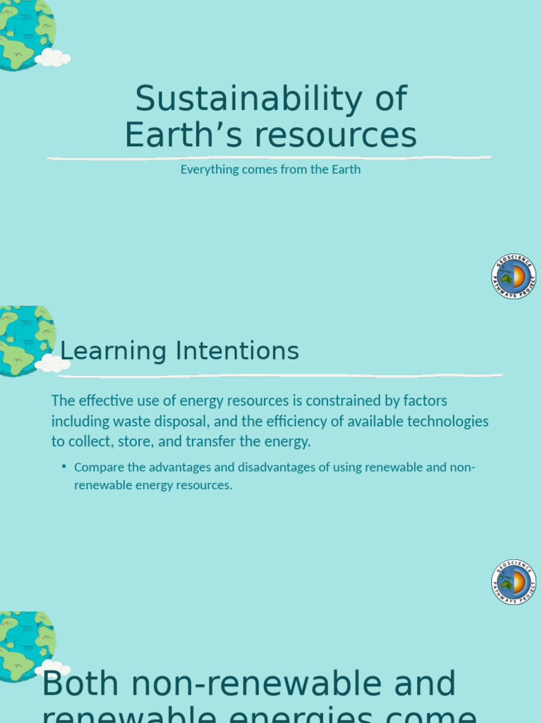 4.1 Sustainability of Earth's Resources | PDF