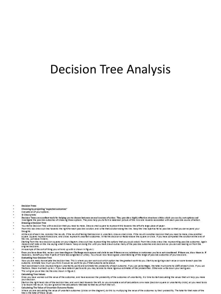 Decision Tree Analysis | PDF | Decision Making | Uncertainty