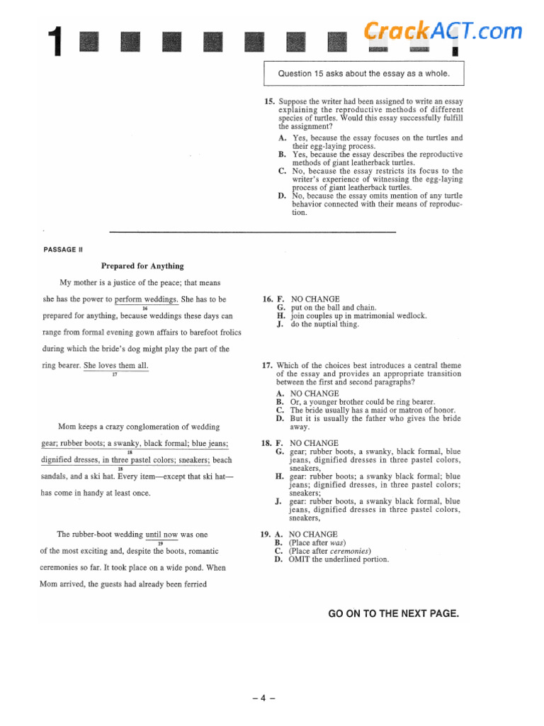 ACT Writing - Prepared For Anything | PDF