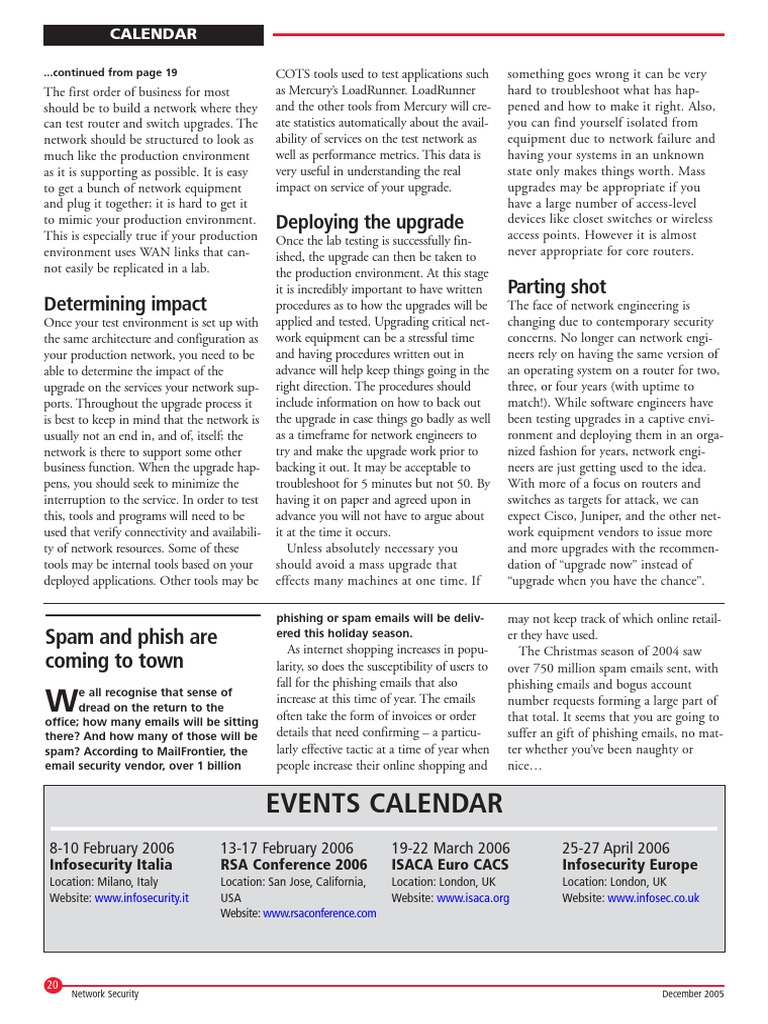 Events Calendar 2005 Network Security | PDF | Phishing | Computer ...
