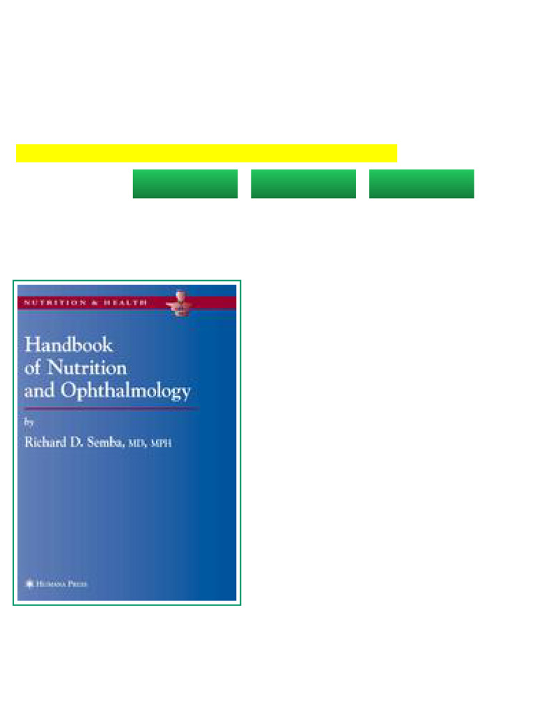 Handbook of Nutrition and Ophthalmology 1st Edition Richard D. Semba Md ...