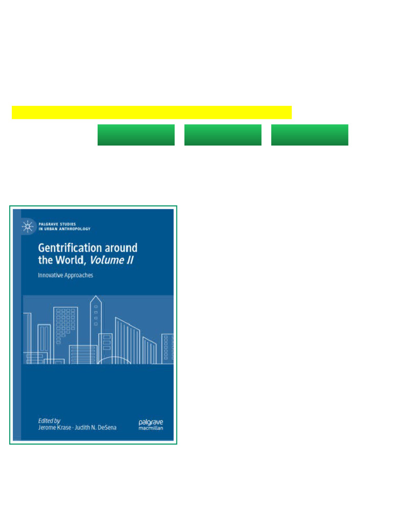 Gentrification Around The World, Volume II: Innovative Approaches ...