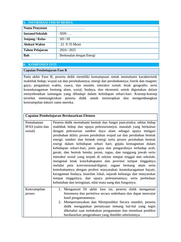 MA Bab 4 Berkenalan Dengan Energi | PDF