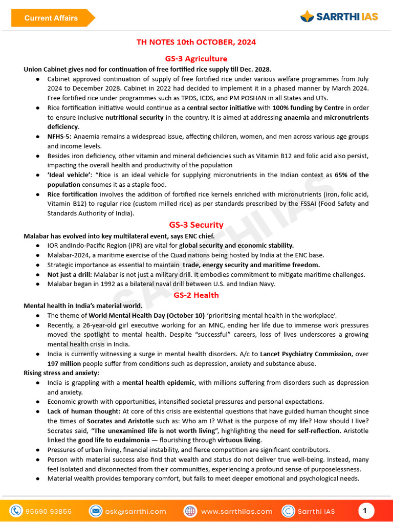 CA Notes by Mudit Jain 10th October Google Docs | PDF | Well Being