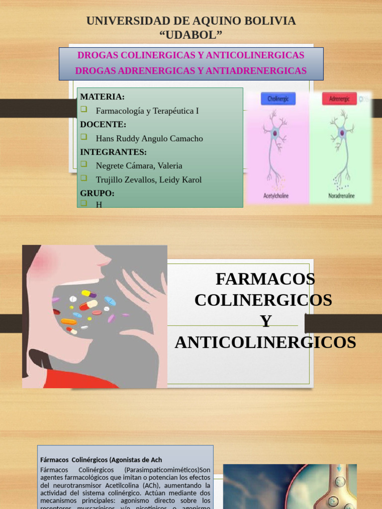 Farmacos Colinergicos -Anticolinergicos y Adrenergicos ...