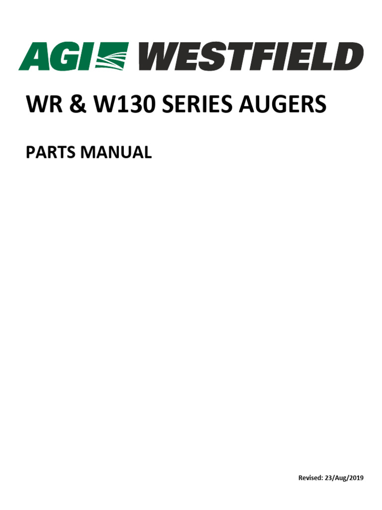 WR & W130 SERIES AUGER-Aug 23 2019 | PDF | Axle | Manufactured Goods