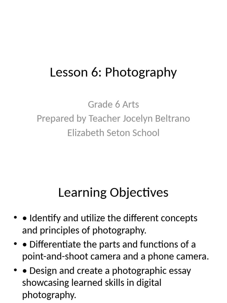 Grade6 Photography Lesson | PDF | Camera | Smartphone