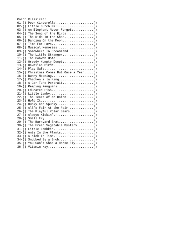 #-Color Classics Catalog | PDF