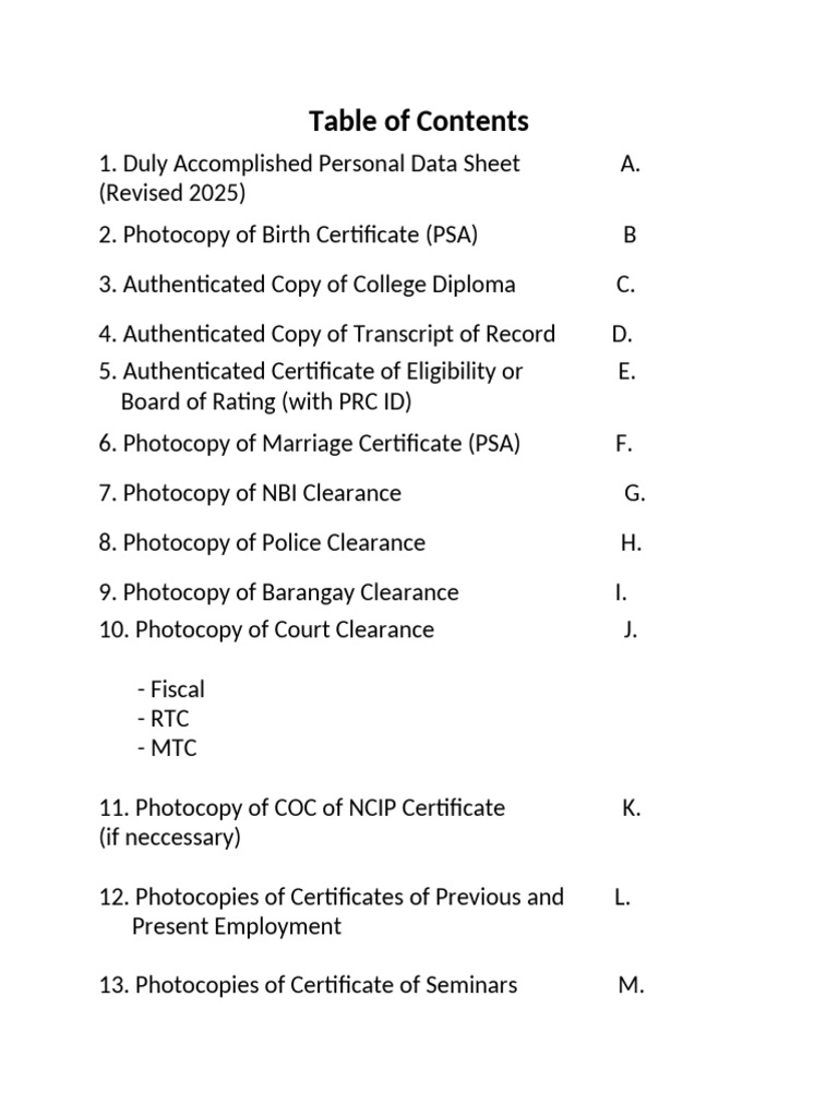 Table of Conten WPS Office | PDF