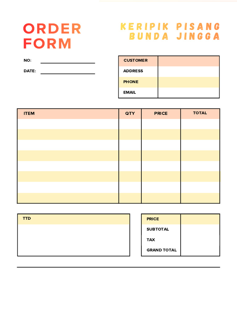 Light Blue Simple Purchase Order Form A4 | PDF