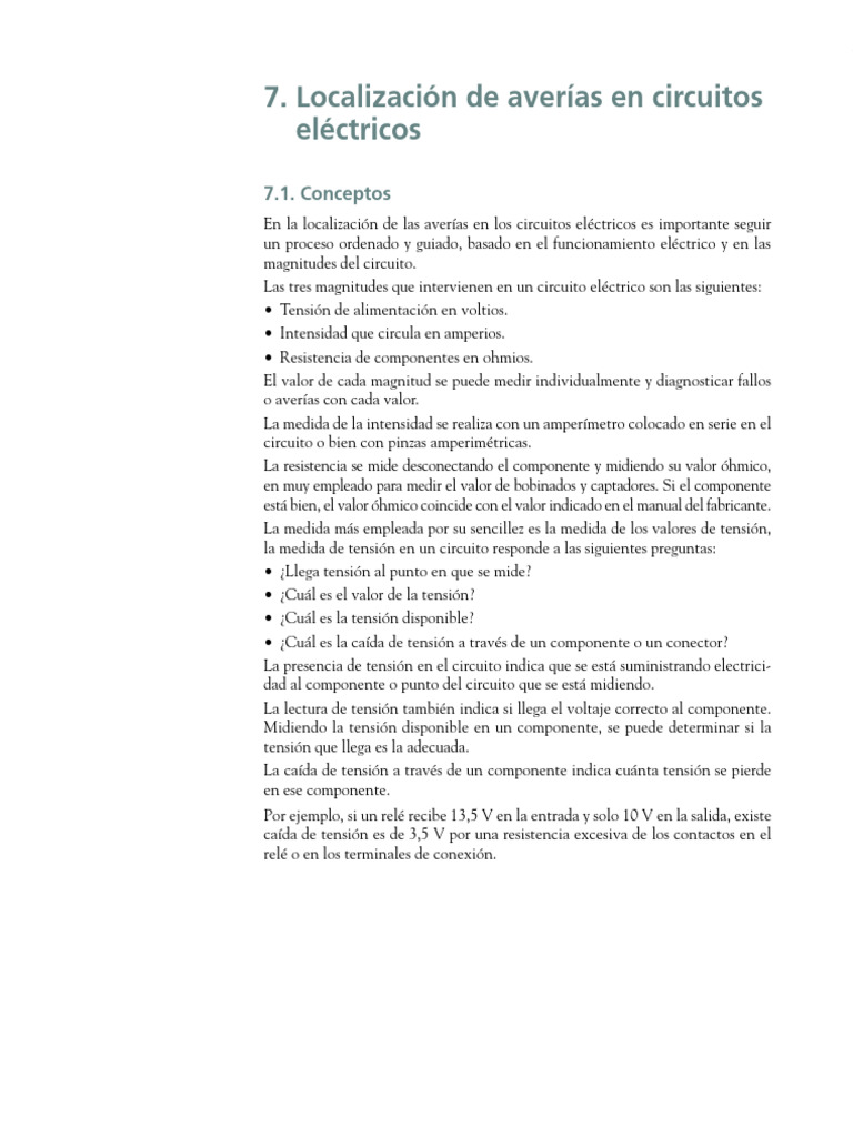 Localización de Averías en Circuitos Eléctricos | PDF | voltaje ...