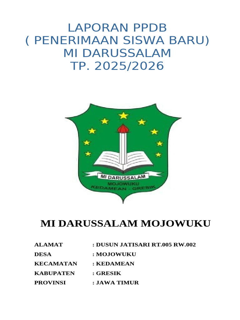 PPDB MI Darussalam 2025/2026 Daring | PDF