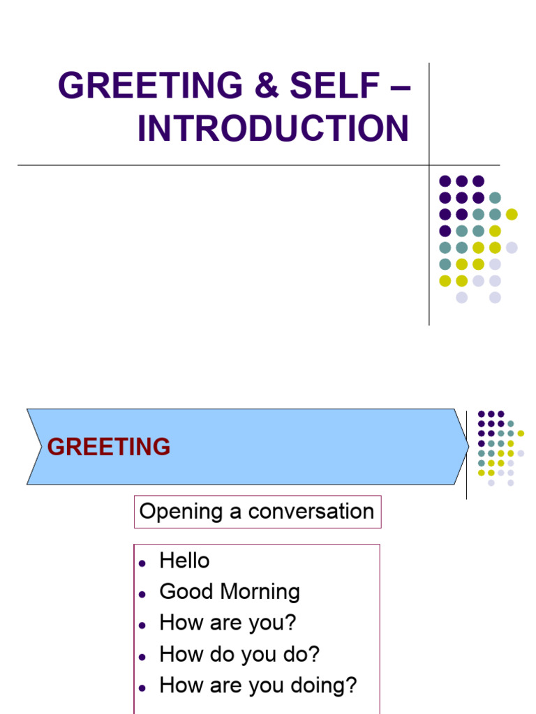 1. Greeting and Introduction.pptx (1) | PDF