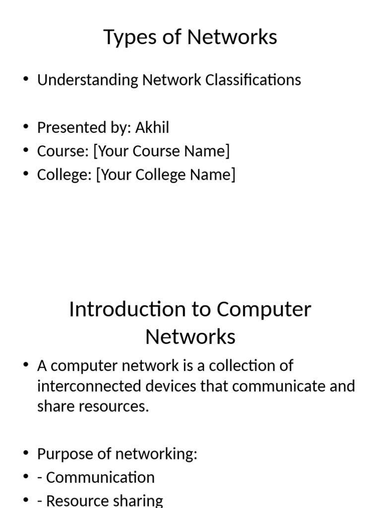Types of Networks Akhil | PDF