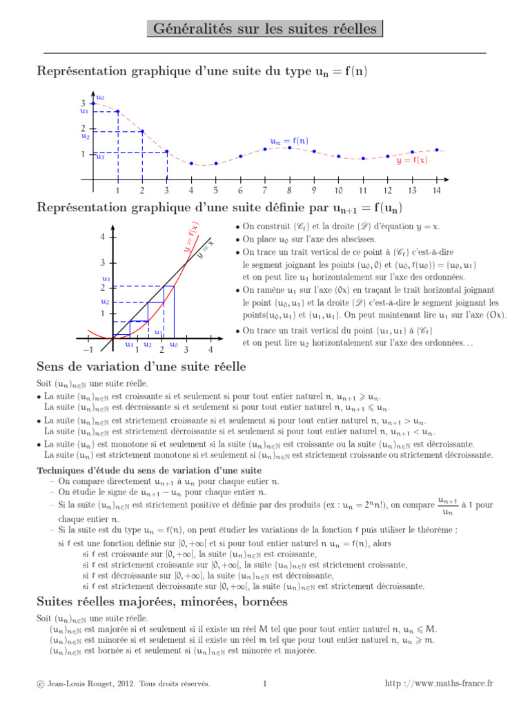 Comprendre les suites réelles et leur variation | PDF | Mathématiques ...