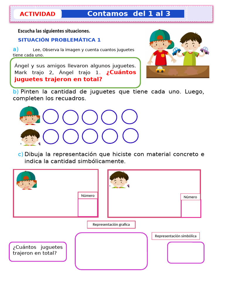 Ficha de Los Numeros 123 | PDF